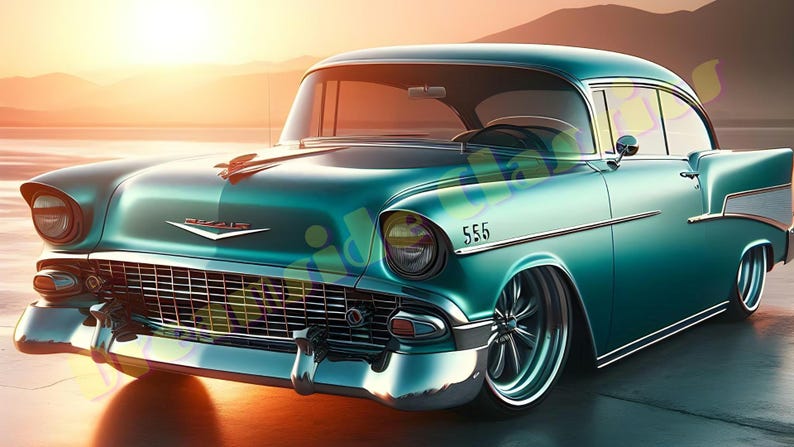 1957 Chevrolet Bel Air Poster; Retro Classic Car Printable; Bel Air ...