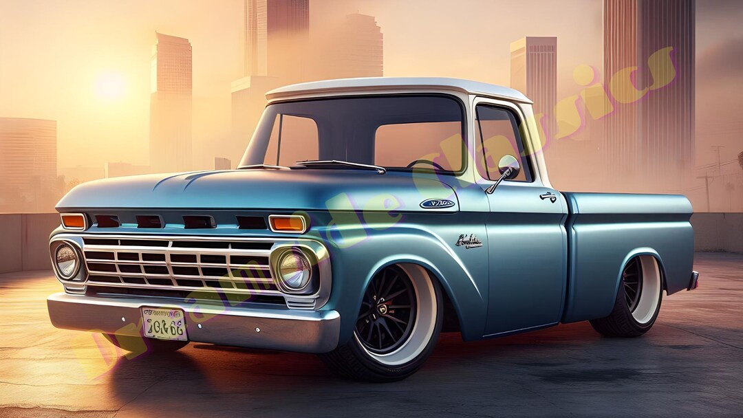 Ford F100 Vintage Print — Classic Truck Wall Art Printable; 1950s Ford ...