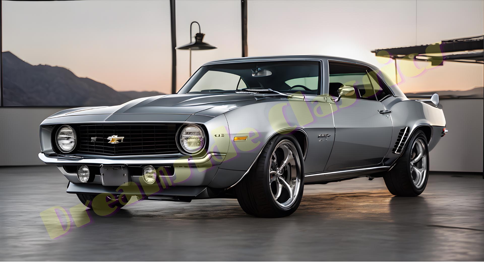 Camaro SS Chevrolet Muscle Car Art Classic Car Digital Print Silver ...