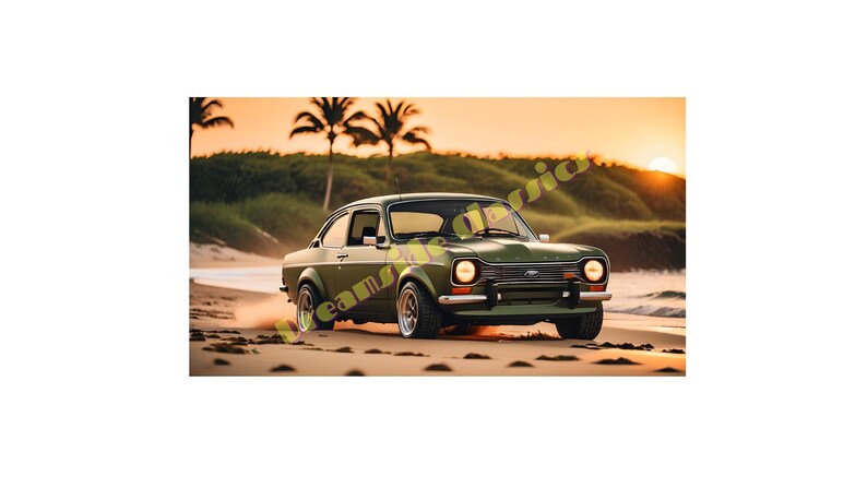 Ford Escort Mk1 Classic,ford Vintage ,classic Car Art ,retro Automobile ...