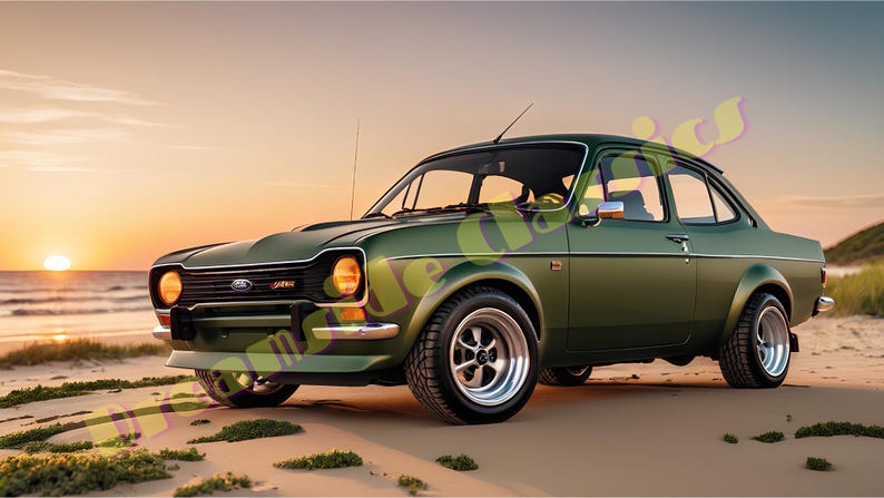 Ford Escort Mk1 Classic,ford Vintage ,classic Car Art ,retro Automobile ...