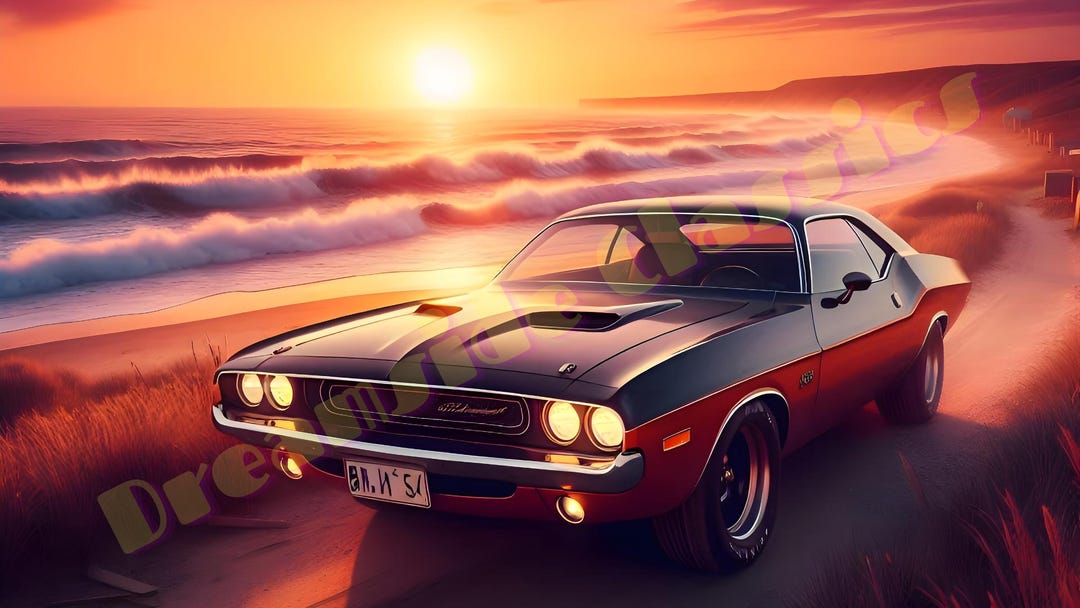 Dodge Challenger Classic ,classic Car Art ,retro Automobile Digital Art ...