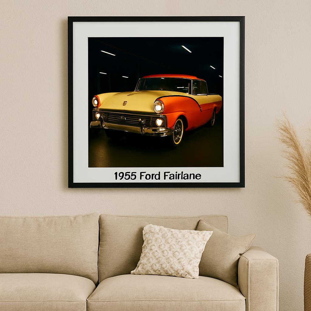 1955 Ford Fairlane Poster; Vintage American Car Wall Art Printable ...