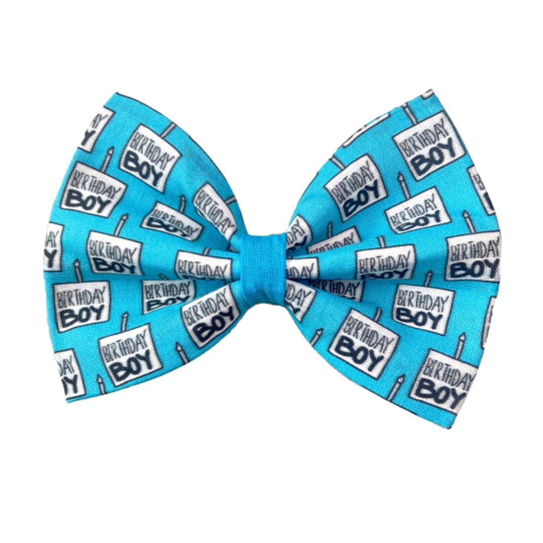 Birthday Boy Dog Bow Tie, Blue Bows for Pets, Cat Bow Ties, Dog Collar ...