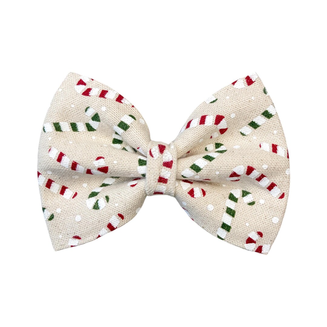 Candy Cane Dog Bow Tie, Christmas Dog Bowtie, Cat Bow Ties, Christmas ...