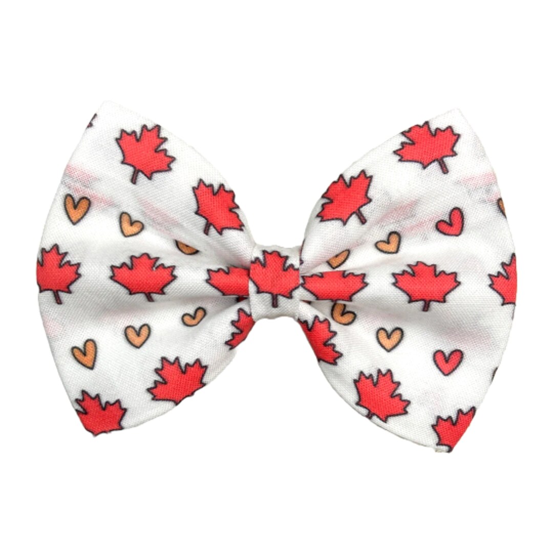 Canada Day Dog Bow Tie, Maple Leaf Bow Tie for Dogs, Canadian Dogs Bow ...