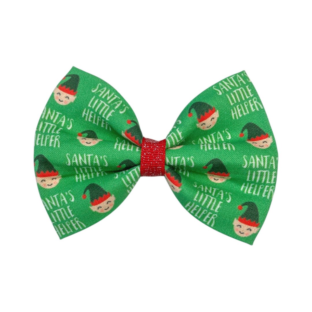 Santa's Little Helper Dog Bow Tie, Christmas Bows for Dogs and Cats ...