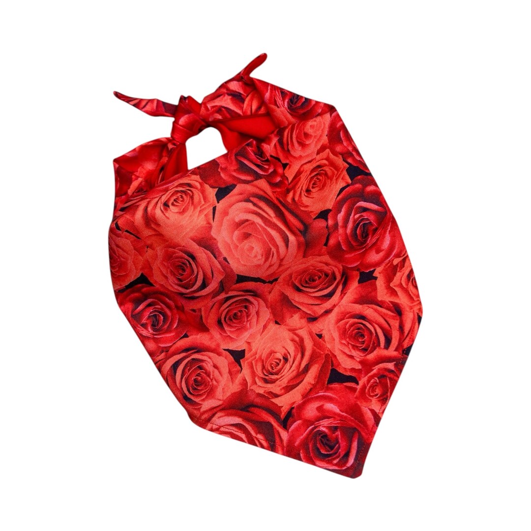 Red Rose Dog Bandana, Valentines Day Bandanas for Dogs and Cats - Etsy