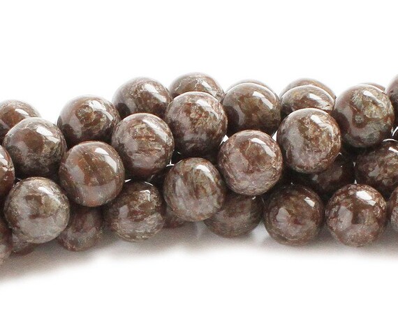 Natural 10mm Chocolate Jasper Round Beads Genuine Gemstone | Etsy
