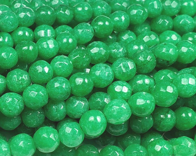 Natural 6mm Lime Green Jade Faceted Round Beads Genuine Gemstone - Etsy