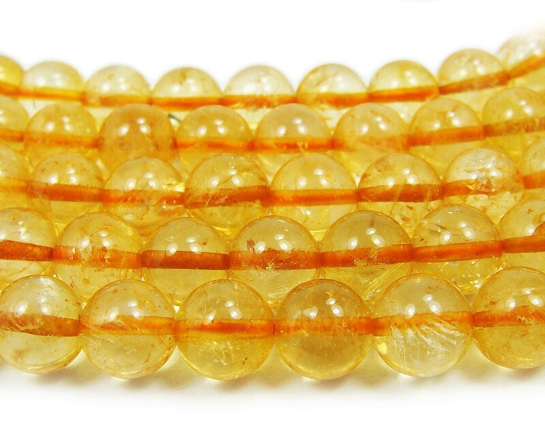 Natural 10mm 15.5 Inches Citrine Smooth Round Beads Genuine Gemstone - Etsy