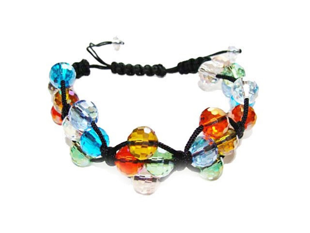 One Size Fits All Multi Color Glass Bracelet - Etsy