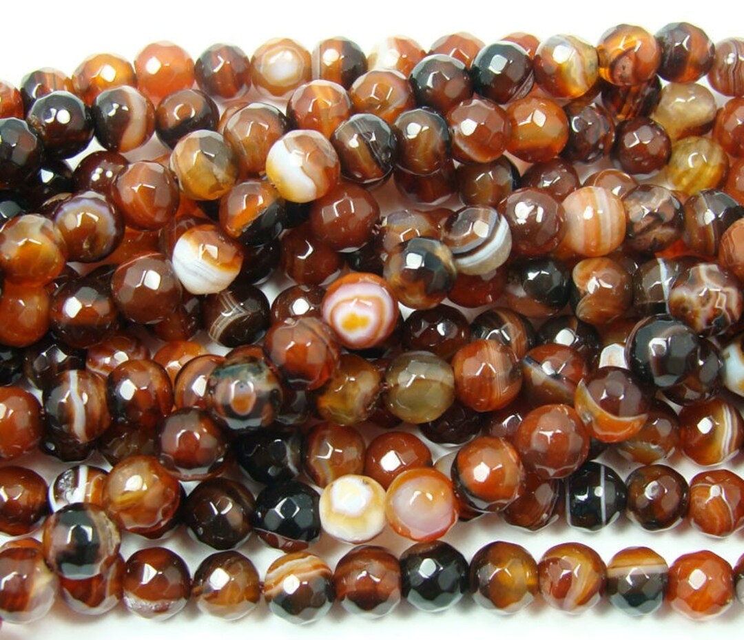 Natural 12mm About 33 Beads Dream Agate Striped Faceted Round - Etsy