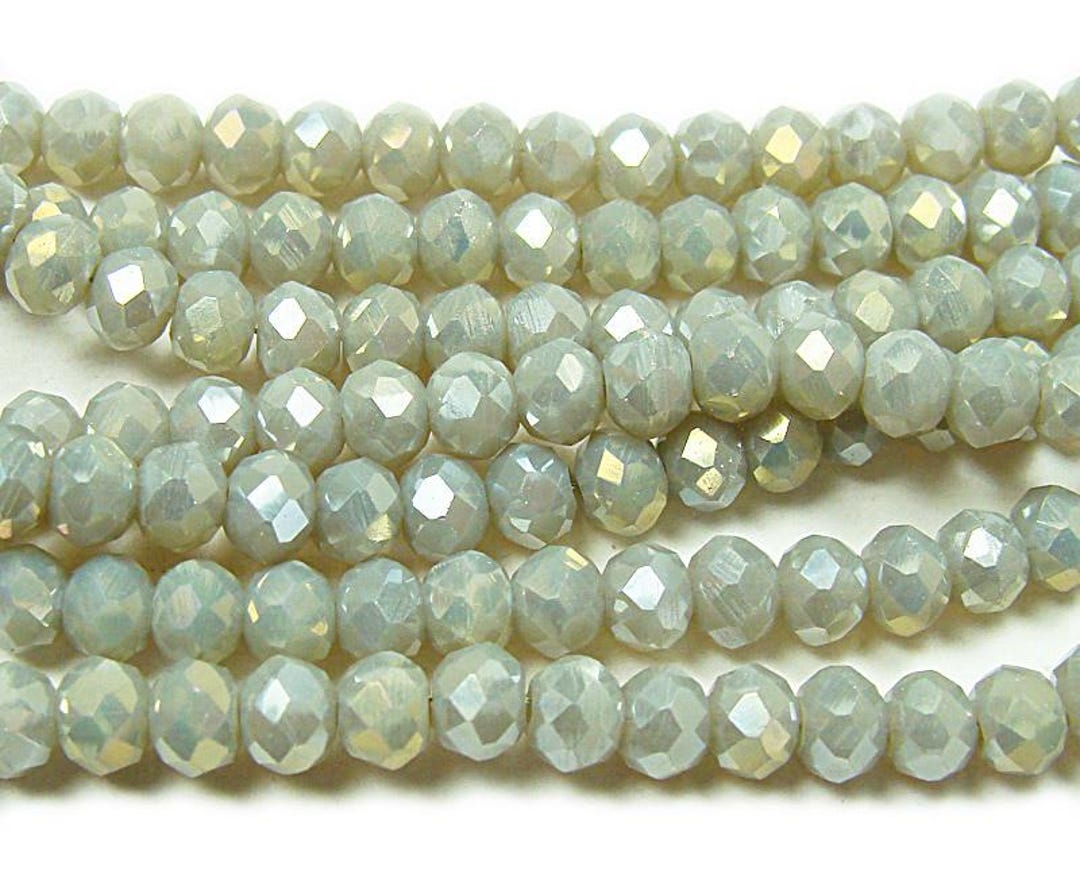Natural 3x4mm 19" Gray Glass Faceted Rondelles Genuine Gemstone - Etsy