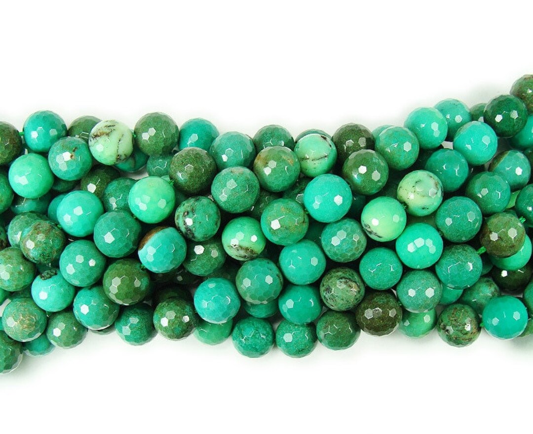 Natural 8mm Australian Green Grass Agate Faceted Round Beads - Etsy