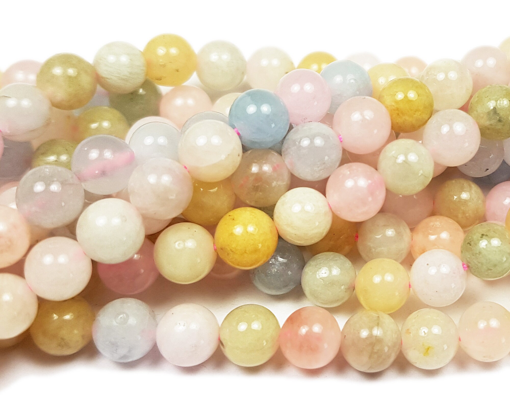 Natural 6mm 15.5 Inches Morganite Multi Stone Round Beads - Etsy