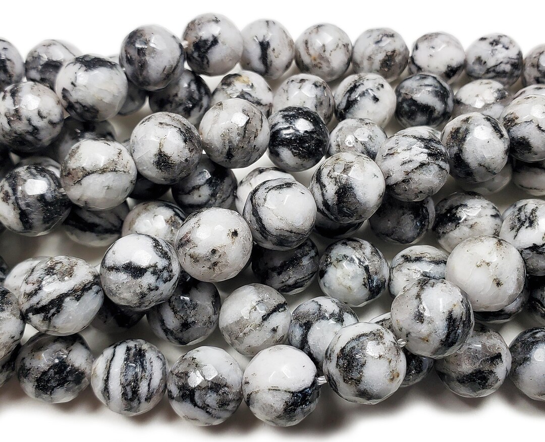 Natural 11mm Storm Vein Jade Faceted Round Beads Genuine Gemstone - Etsy