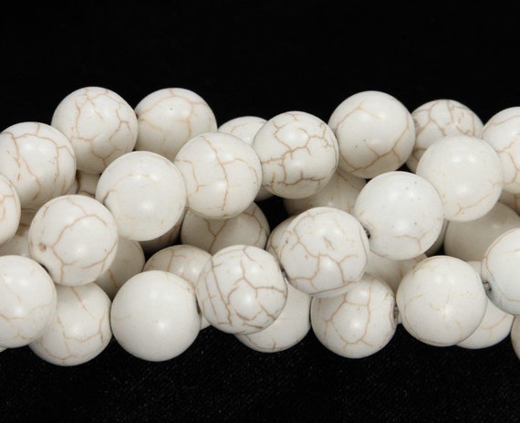 Natural 13.5-14mm 16 Inch Strand Natural White Howlite Round | Etsy