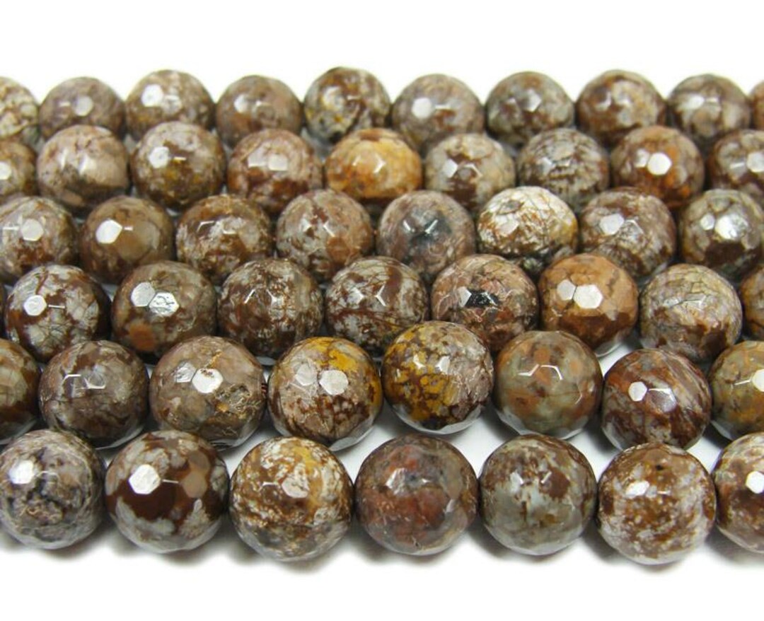 Natural 6mm 15.5 Inches Chocolate Jasper Faceted Round Beads Genuine ...