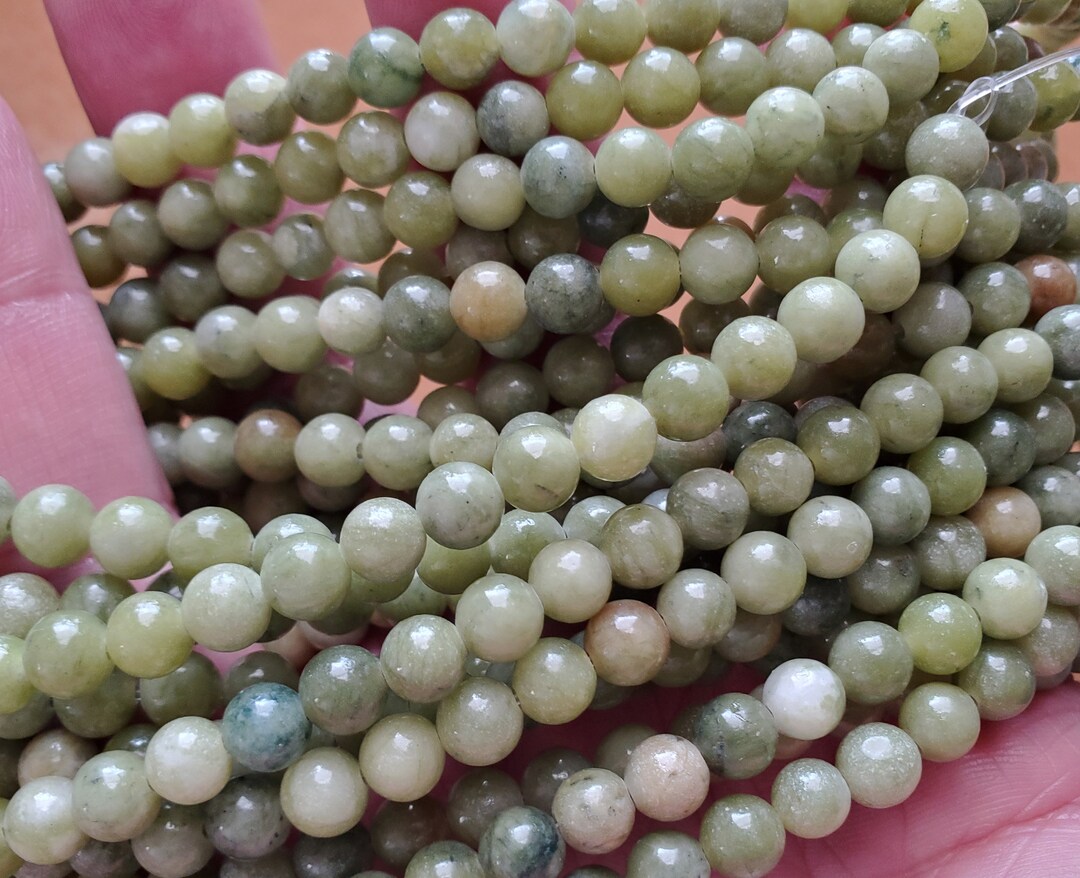 Natural 6mm Taiwan Green Jade Round Beads Genuine Gemstone - Etsy