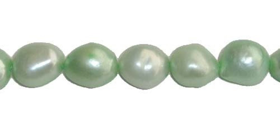 Natural 8mm Light Green-colored Nugget Pearls Genuine Gemstone - Etsy