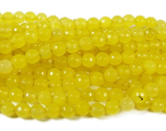 Natural 6mm Yellow Jade Matte Round Beads Genuine Gemstone - Etsy