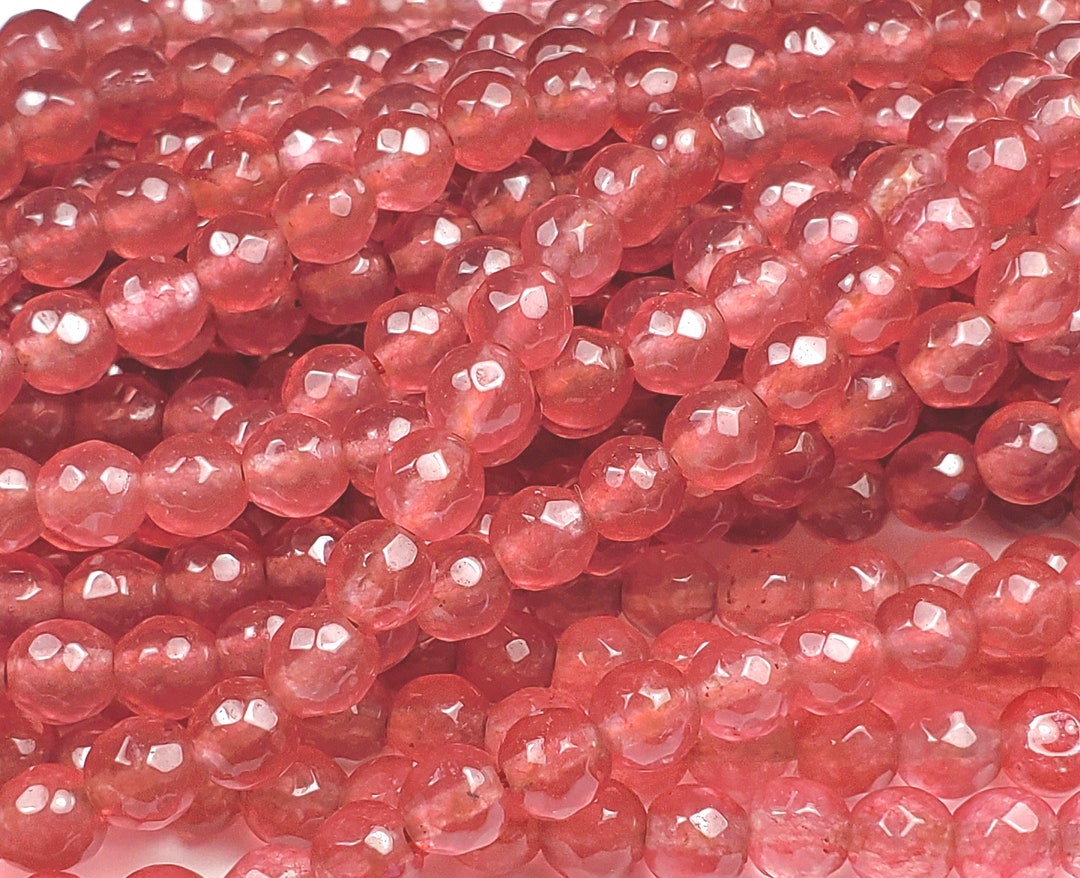 Natural 6mm Indian Red Jade Faceted Round Beads Genuine Gemstone - Etsy