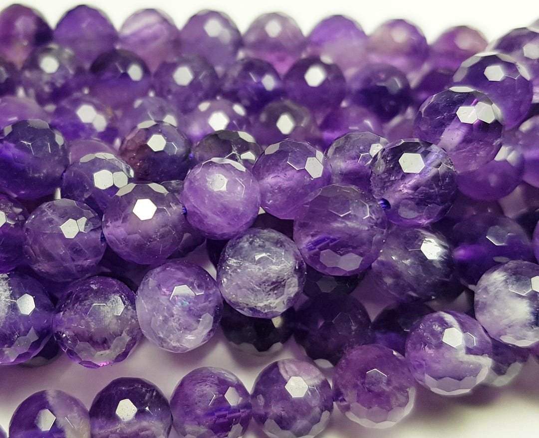 Natural 6mm Finely Cut Amethyst Round Beads Genuine Gemstone - Etsy