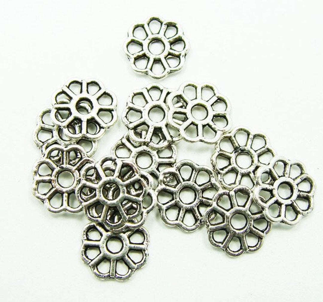 8mm 50 Pieces Bali Style Pewter Petal Discs - Etsy