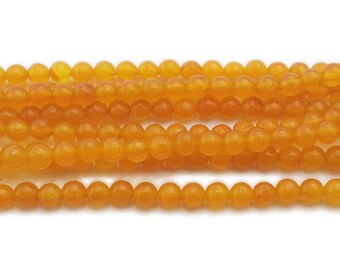 Natural 6mm Yellow Jade Matte Round Beads Genuine Gemstone - Etsy