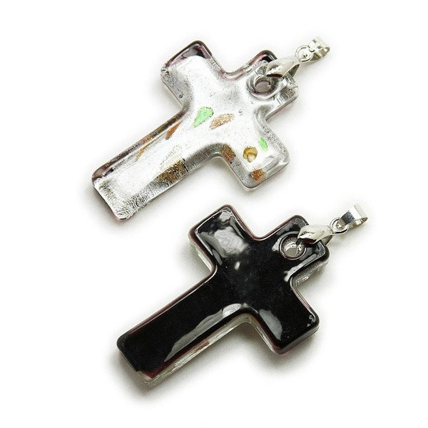 Glass Cross Pendant - Etsy
