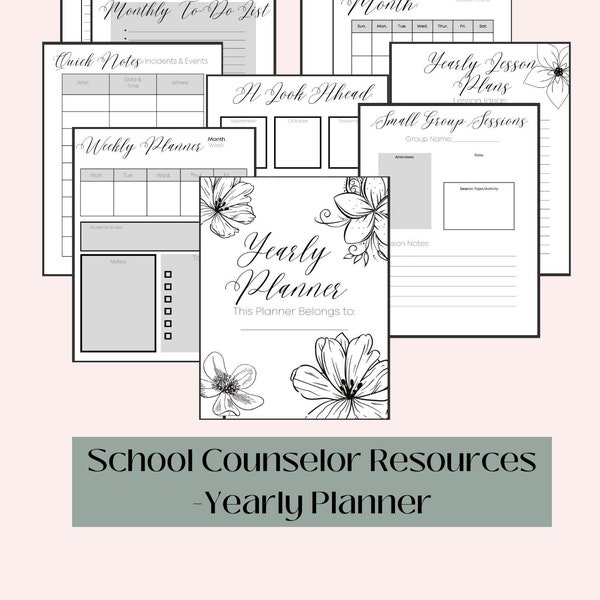 Printable Counselor Planner - Etsy