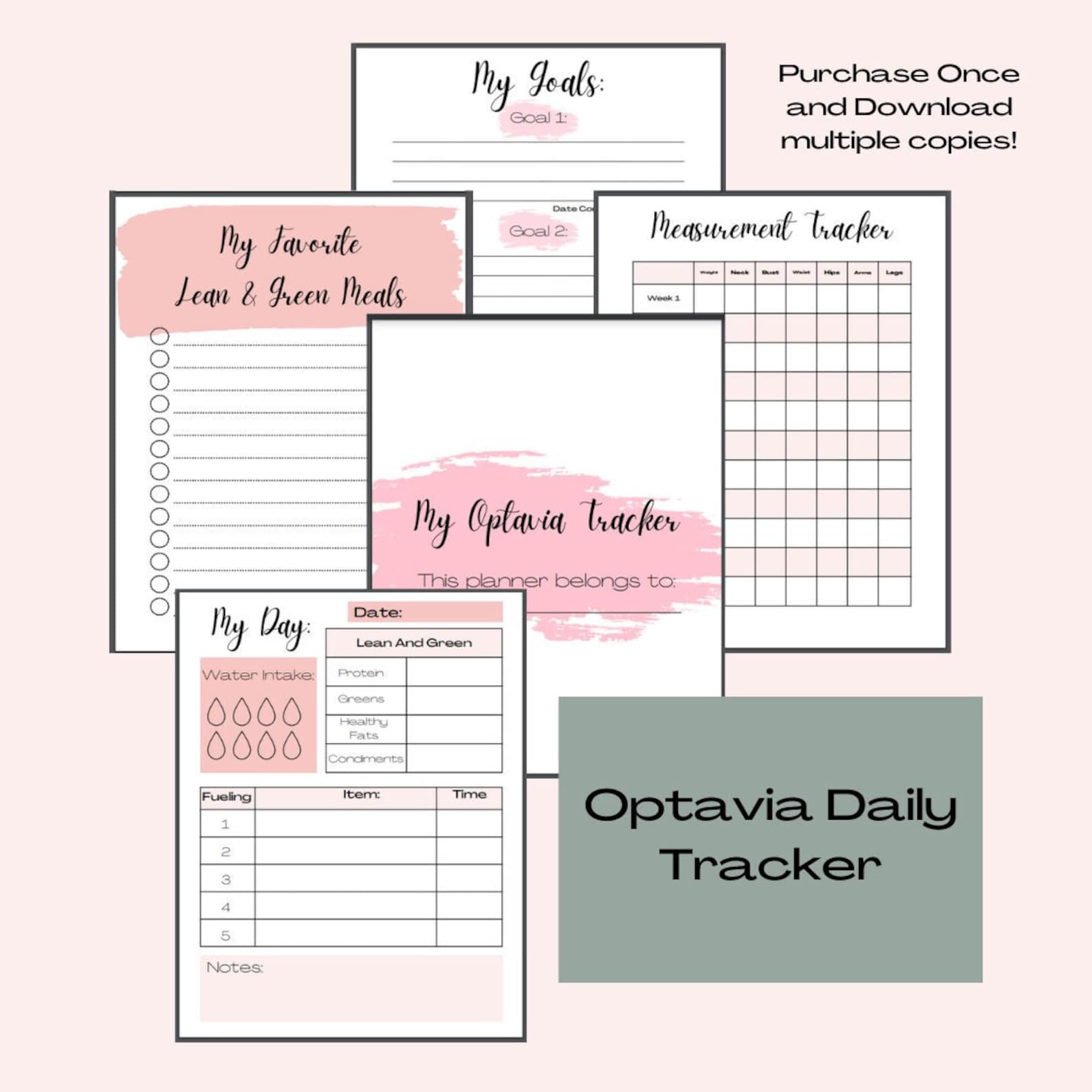 Optavia Daily Planner, Fitness Tracker, Printable Optavia Tracker, - Etsy