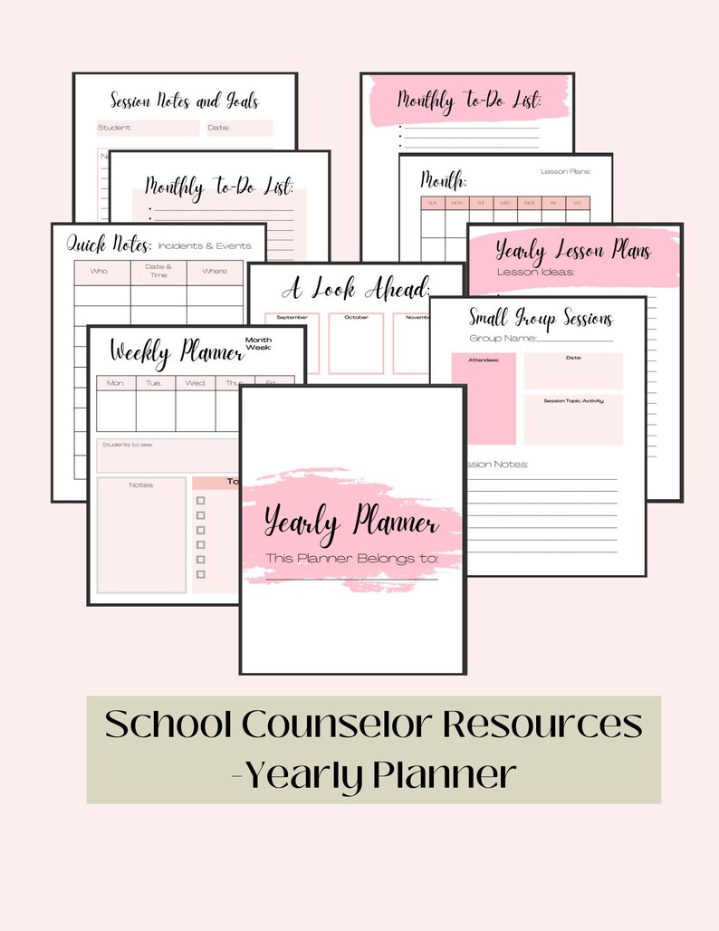 School Counselor Planner School Counselor Planner Printable - Etsy