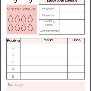 Optavia Daily Planner, Fitness Tracker, Printable Optavia Tracker, - Etsy