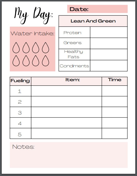 Optavia Daily Planner, Fitness Tracker, Printable Optavia Tracker, - Etsy