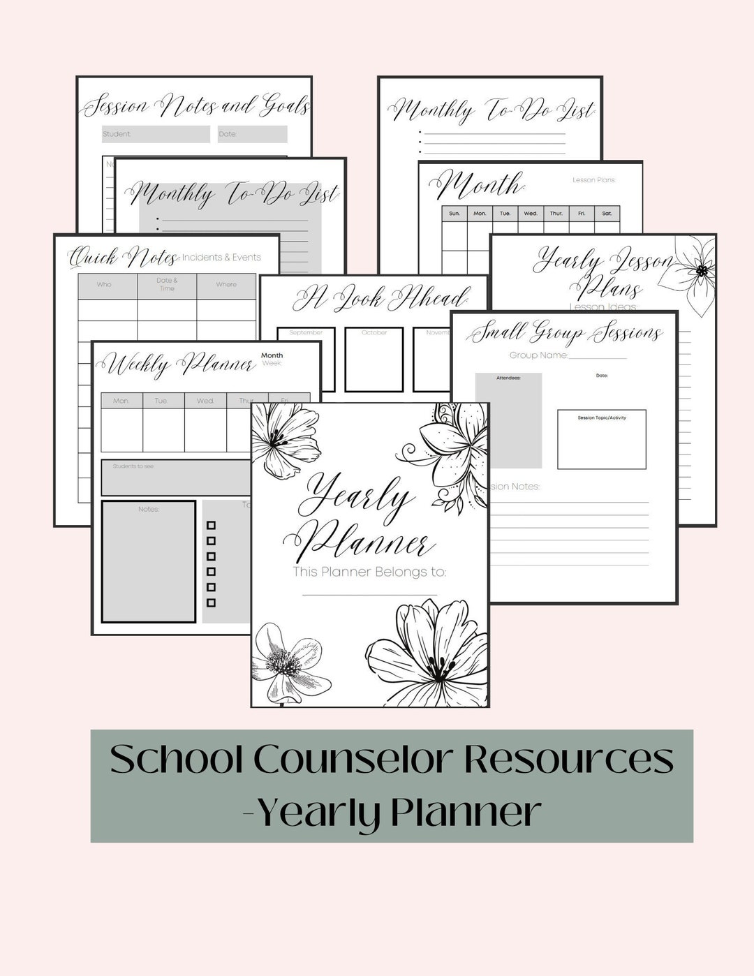 School Counselor Planner, School Counselor Planner Printable, Printable ...