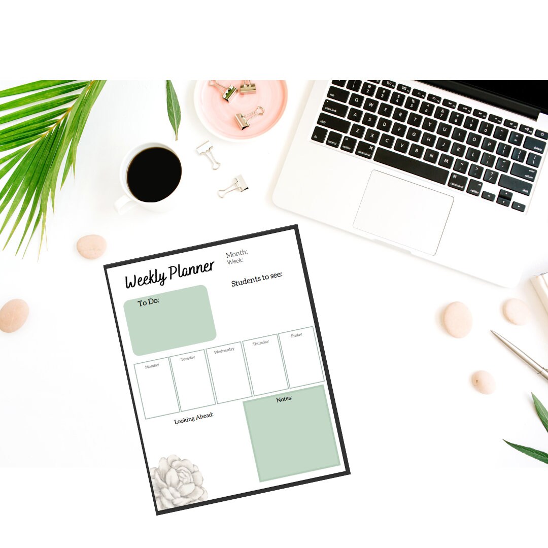 School Counselor Weekly Planner, Digital Download, Printable Planner ...