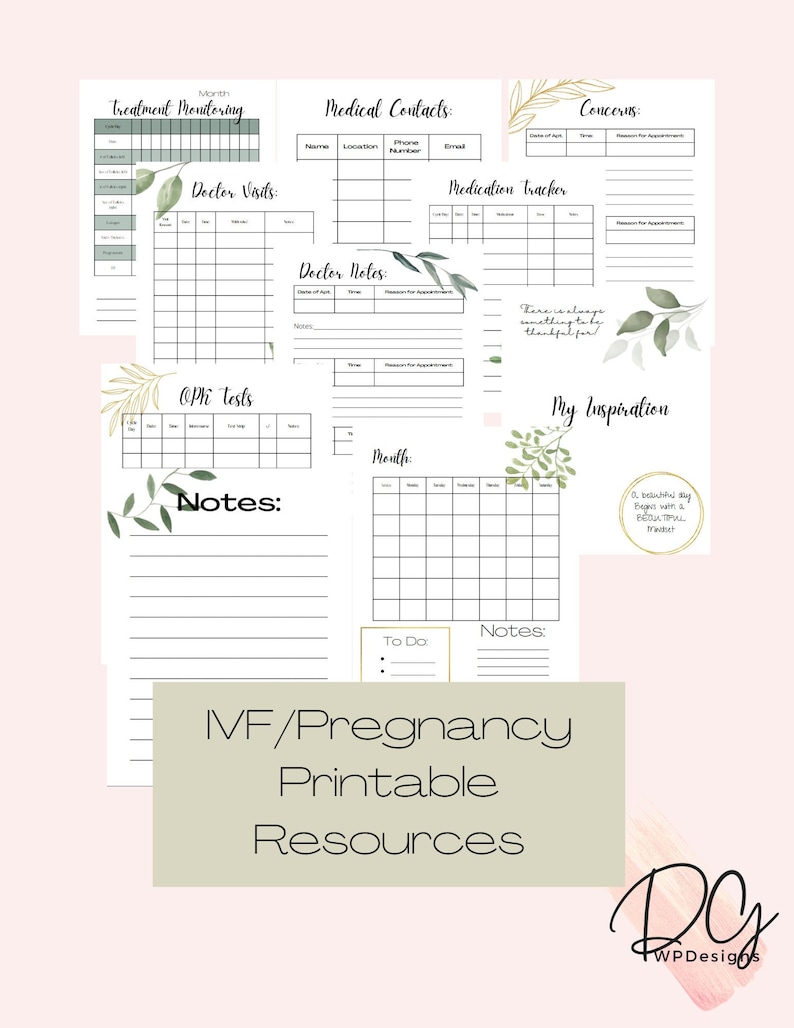 IVF Planner Digital Download, Planner Printable, Pregnancy Planner ...