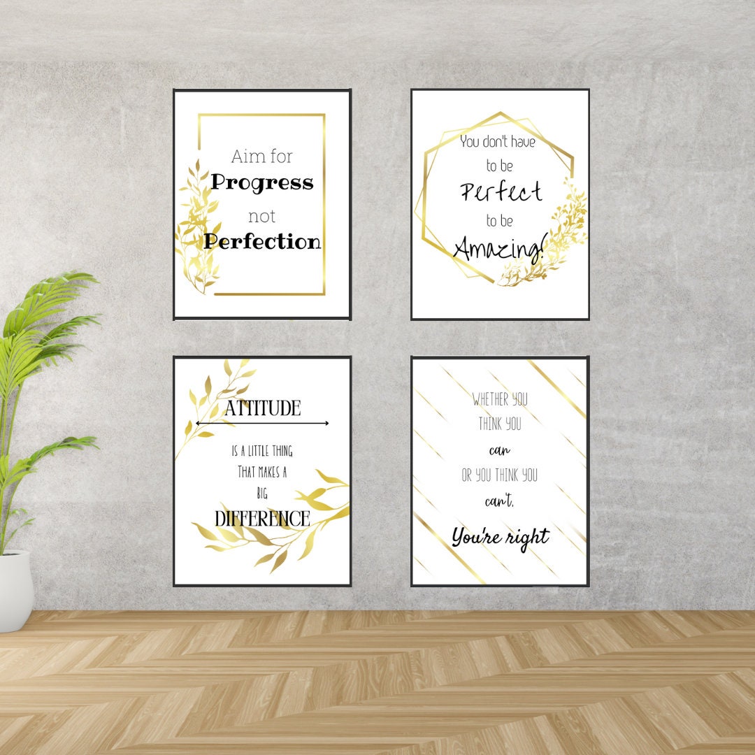Gold Themed Growth Mindset Posters - Etsy