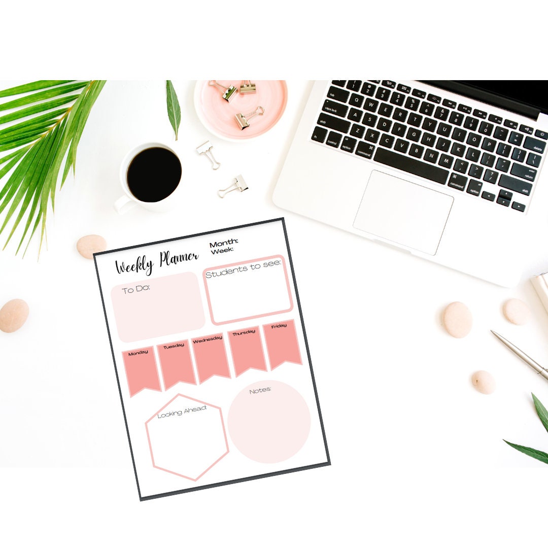 School Counselor Weekly Planner, Digital Download, Printable Planner ...