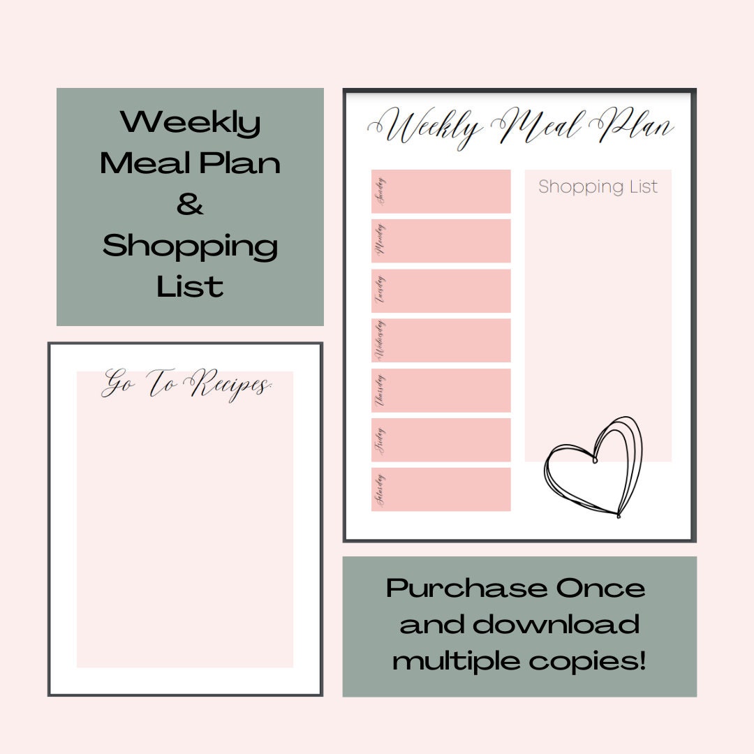 Meal Plan, Meal Planner, Meal Plan Printable, Meal Plan Digital, Meal ...