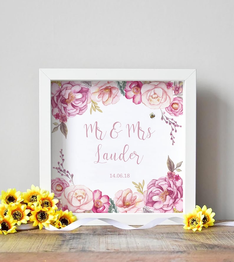 Mr & Mrs Frame Wedding Gift Wedding Present Personalised - Etsy