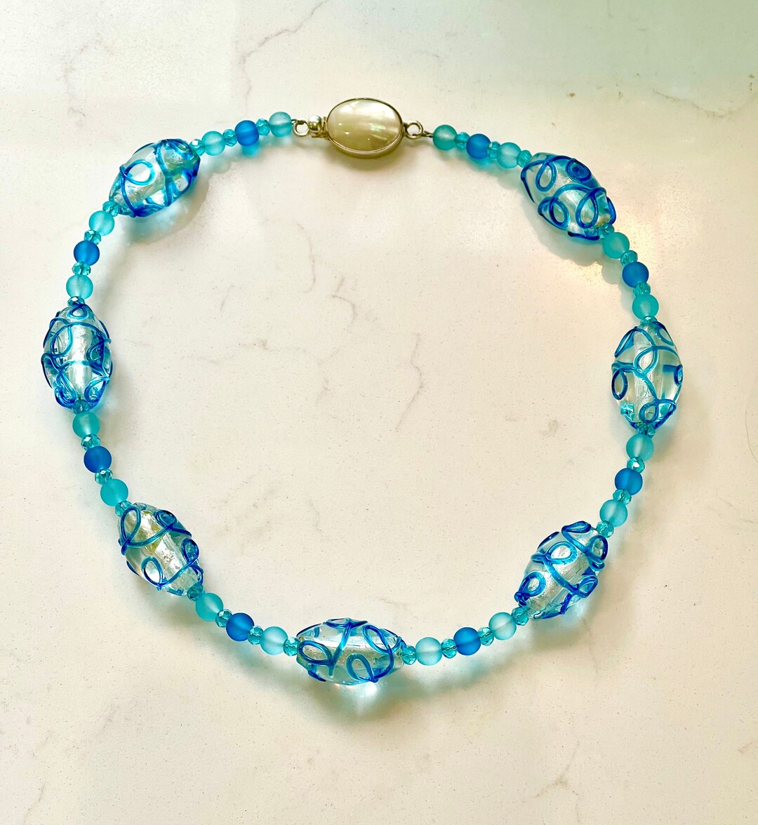 Rosario Leonardi Hand-blown Murano Glass Necklace - Etsy