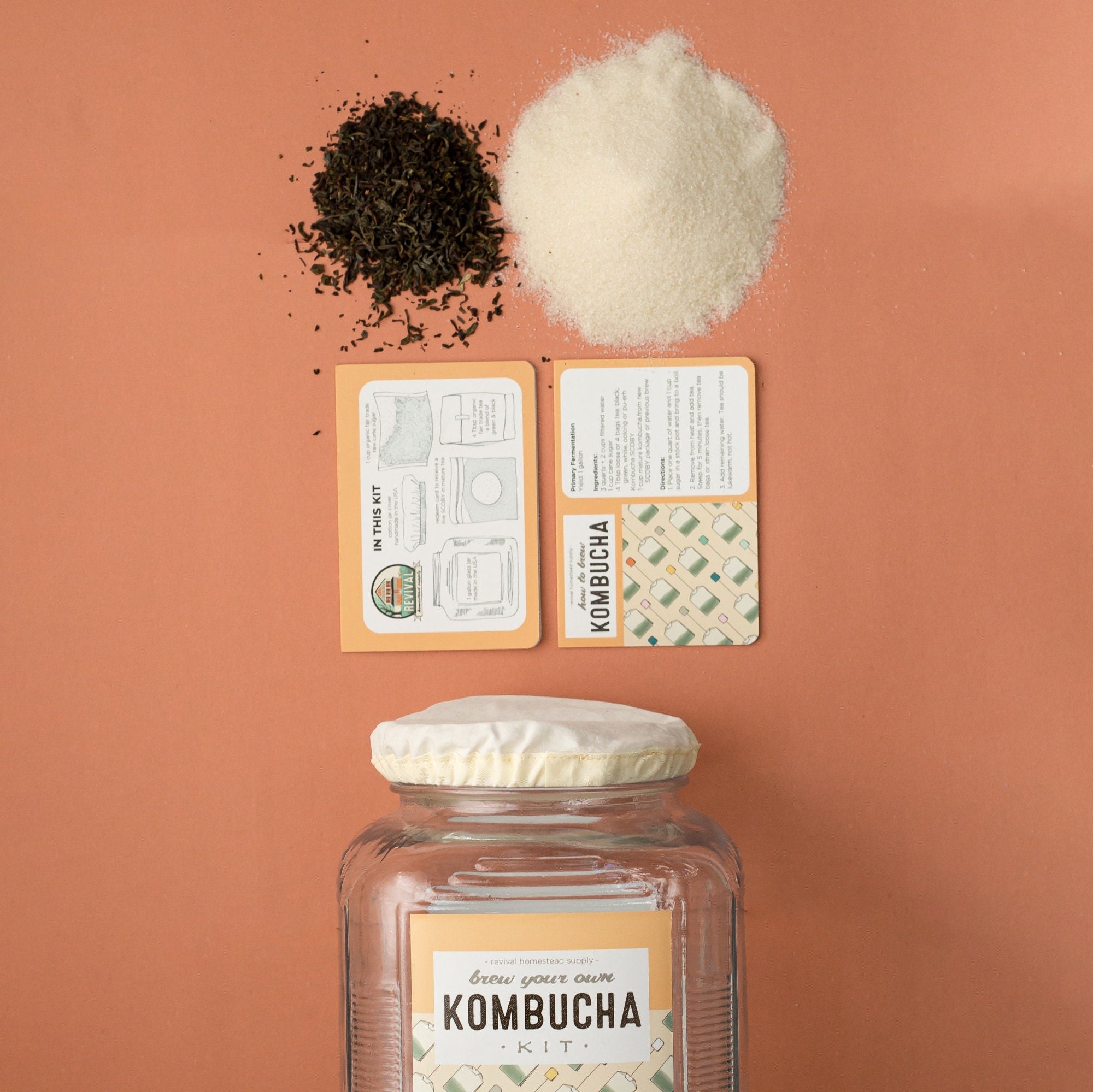 Kombucha Kit Brew Your Own With 1 Gallon Jar - Etsy