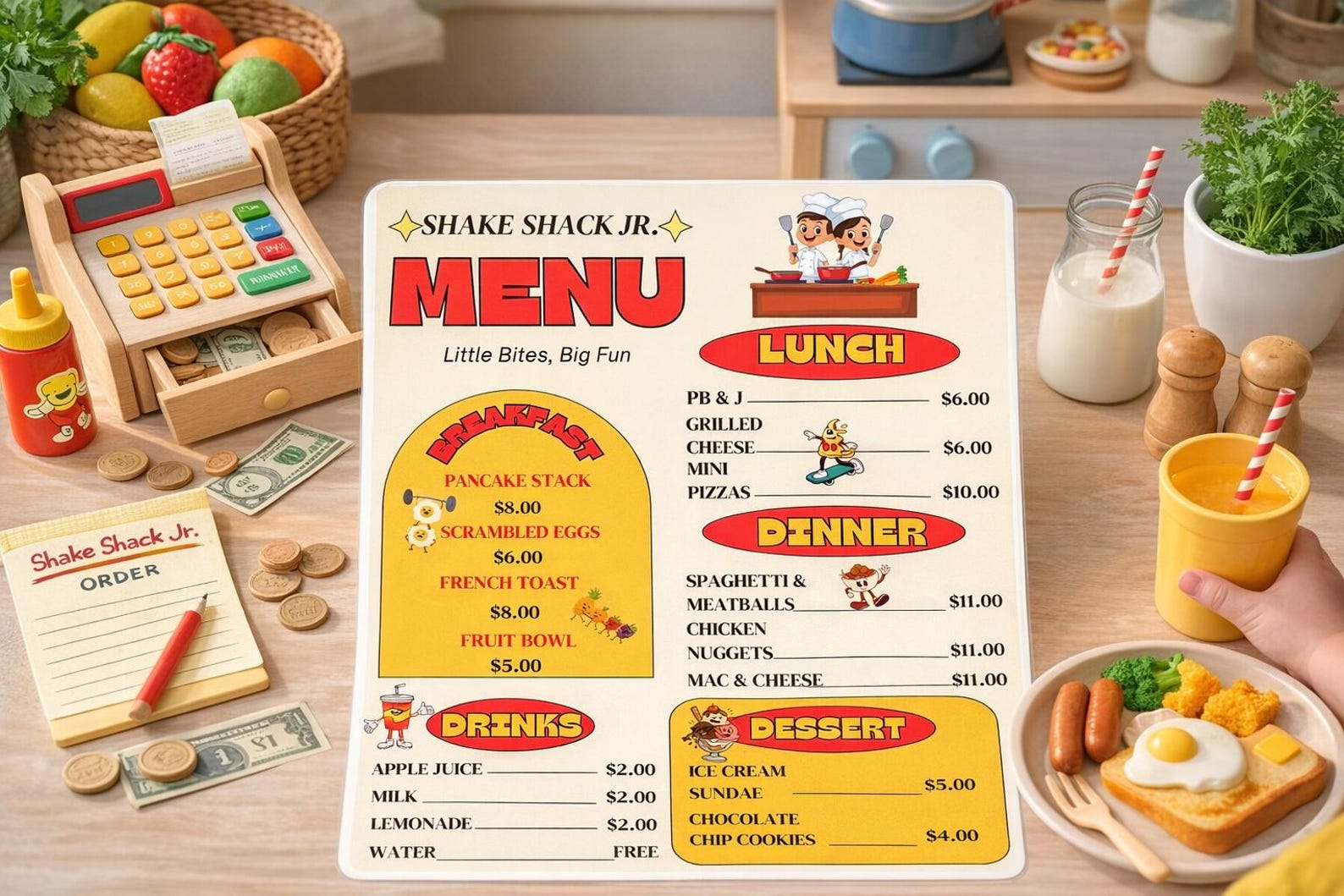 Kids Play Restaurant Menu - Printable Pretend Play Set (PDF Download ...
