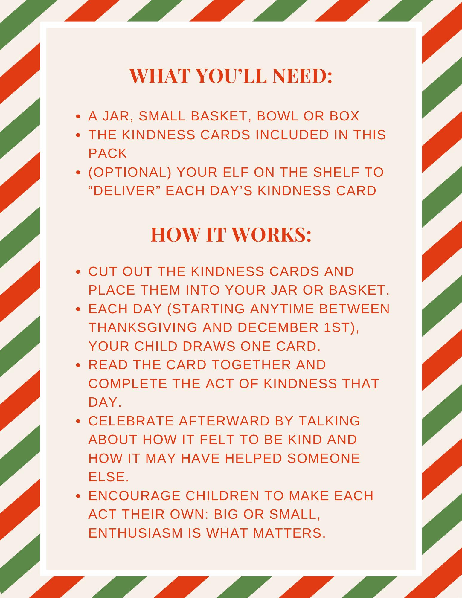 Elf Kindness Challenge Cards | Christmas Holiday Activity (printable ...