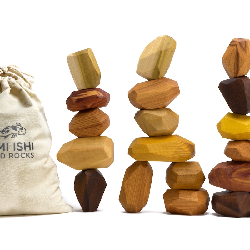 Stacking Stone Wooden Toy - Etsy