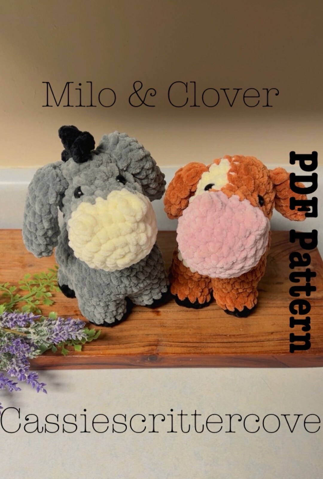 Clover Cow & Milo Donkey Crochet Pattern - Etsy