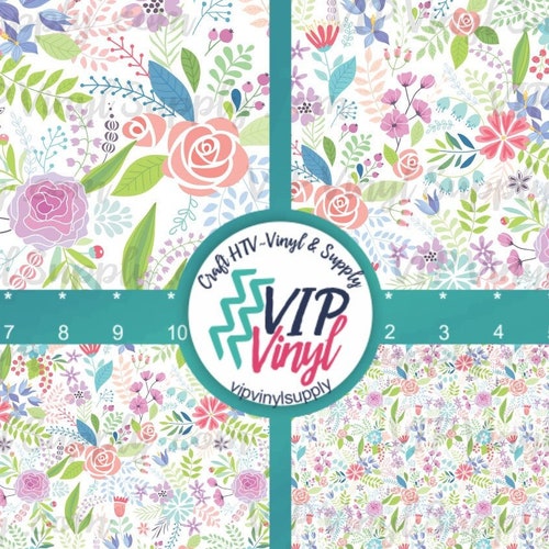 Boho Floral Patterned Craft Vinyl Sheet Heat Transfer Vinyl - Etsy